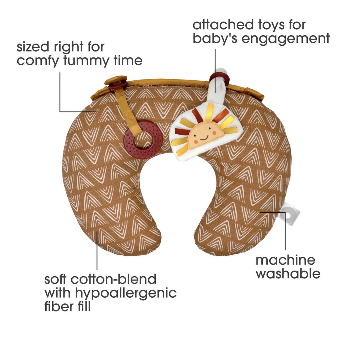 Boppy Tummy Time Prop- Golden Sun & Chevron – Paraiso Infantil