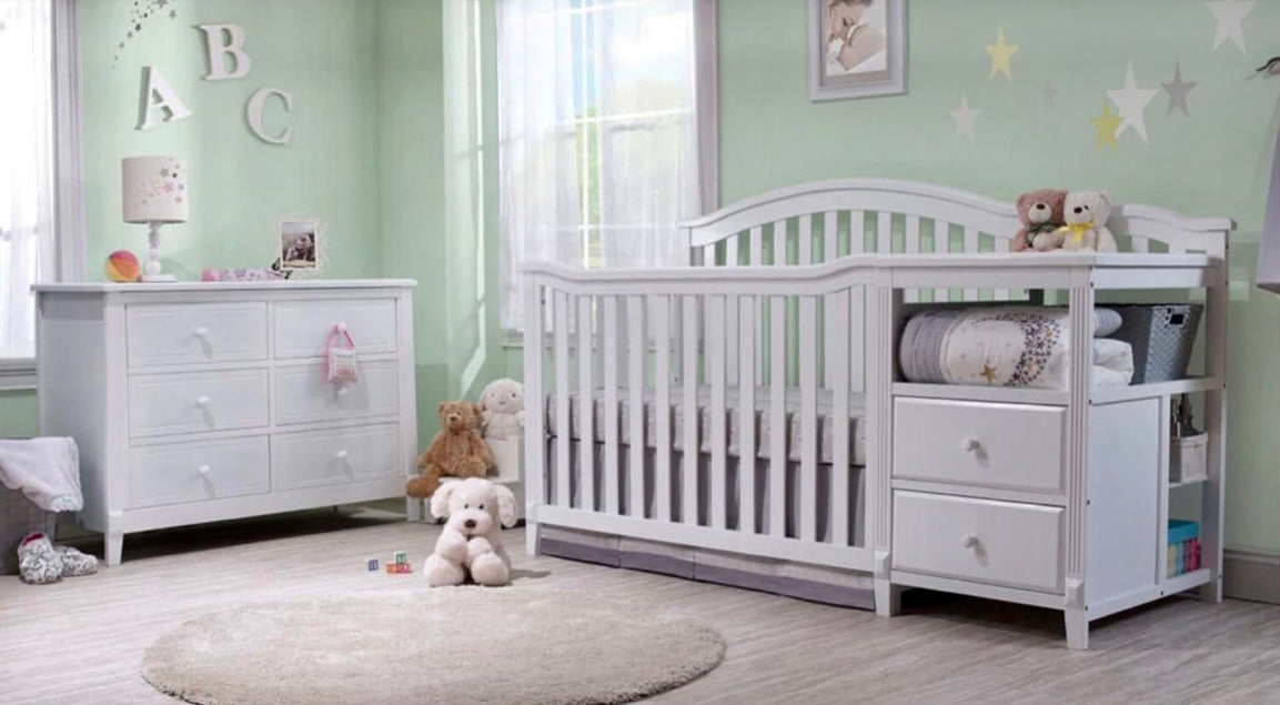 Tuscan Curve White Crib & Dresser #6. – Paraiso Infantil